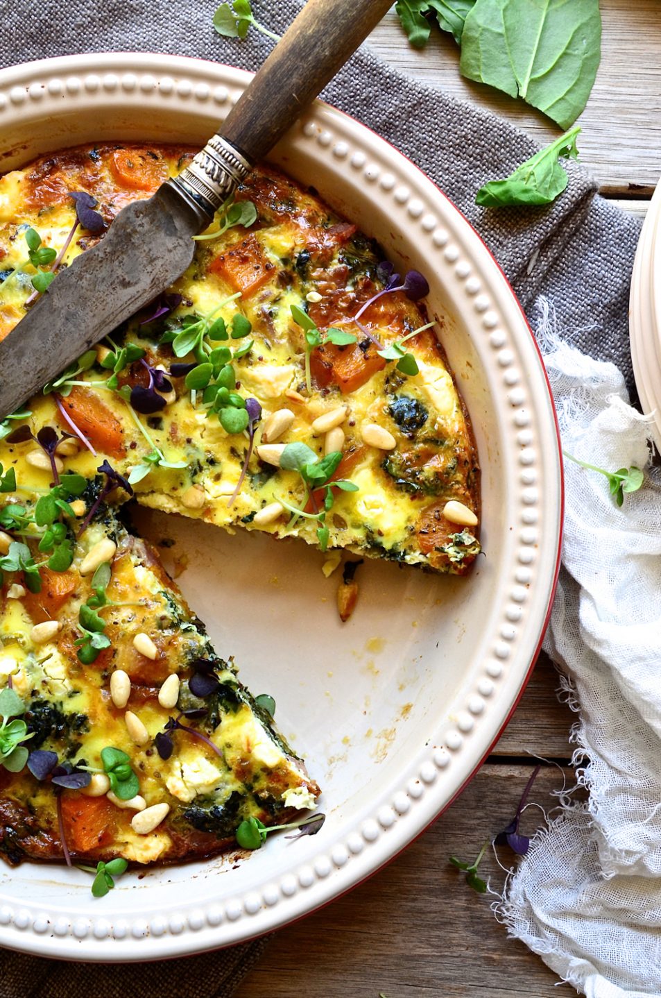 Roast Butternut Crustless Quiche | Bibbyskitchen recipes