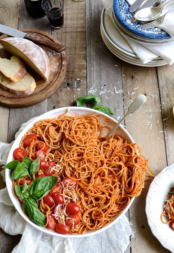 Spaghetti with roasted tomato sauce | Bibbyskitchen recipes