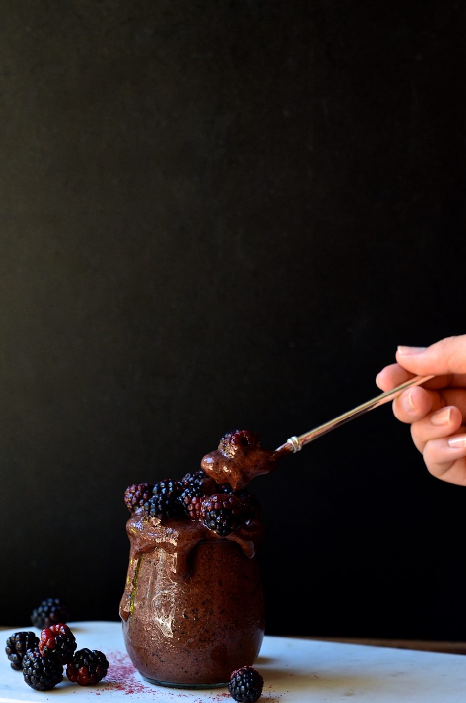 Chocolate and Blueberry smoothie pots | Bibbyskitchen recipes